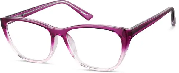 Zenni Rectangle Full Rim Plastic Frame Eyeglasses - Purple