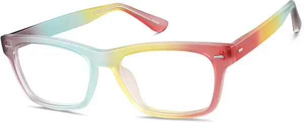 Zenni Rectangle Full Rim Eyeglasses - Rainbow