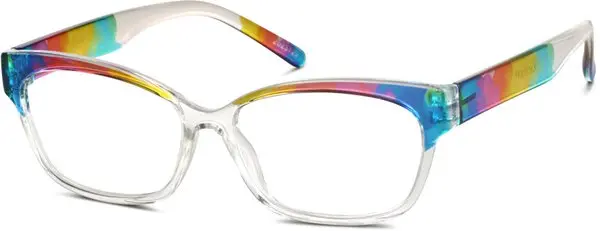 Zenni Rectangle Full Rim Eyeglasses - Rainbow