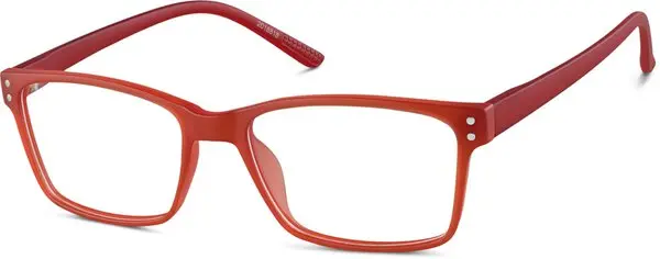 Zenni Rectangle Full Rim Plastic Frame Eyeglasses - Red