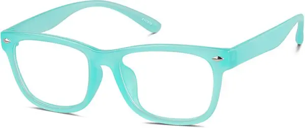 Zenni Rectangle Full Rim Eyeglasses - Teal/green Glow