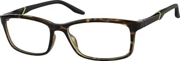 Zenni Rectangle Full Rim Plastic Frame Eyeglasses - Tortoiseshell