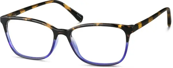 Zenni Rectangle Full Rim Plastic Frame Eyeglasses - Tortoiseshell