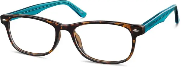 Zenni Rectangle Full Rim Plastic Frame Eyeglasses - Tortoiseshell