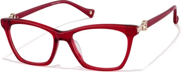 Zenni Rectangle Full Rim Frame - Transparent Red