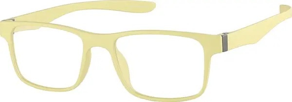 Zenni Rectangle Full Rim Plastic Frame Eyeglasses - Yellow
