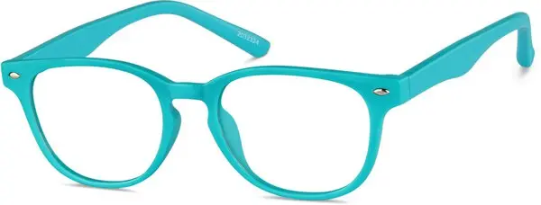 Zenni Square Full Rim Frame Glasses - Aqua