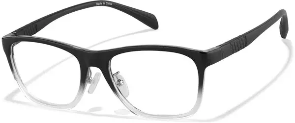 Zenni Square Full Rim Eyeglasses - Black And Clear