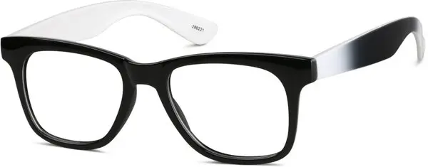 Zenni Square Eyeglasses Full Rim Frame - Black And White