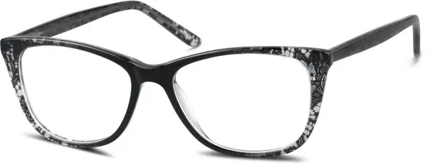 Zenni Square Full Rim Eyeglasses - Black Lace