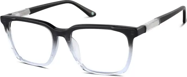 Zenni Square Eyeglasses Full Rim Frame - Black Ombre