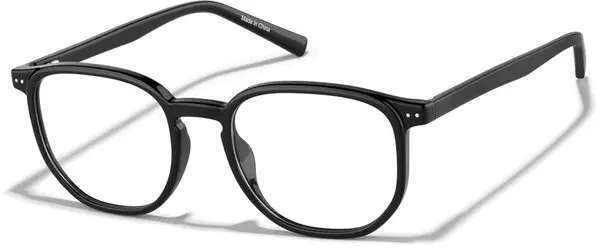 Zenni Square Glasses Plastic Full Rim Frame - Black