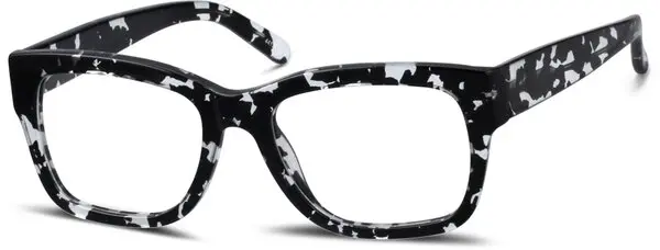 Zenni Square Full Rim Eyeglasses - Black/translucent
