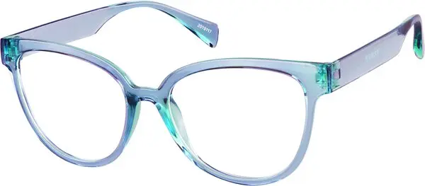 Zenni Square Eyeglasses Full Rim Frame - Blue Green