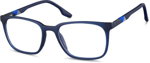 Zenni Square Glasses Plastic Full Rim Frame - Blue