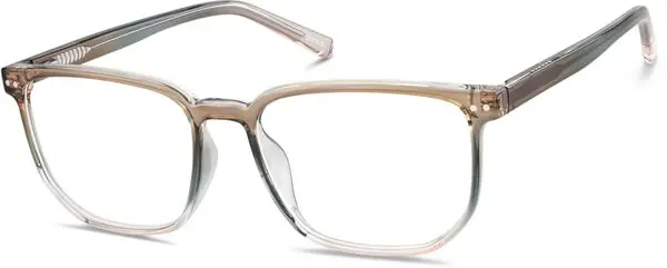 Zenni Square Full Rim Frame Glasses - Brown