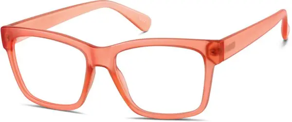 Zenni Square Full Rim Frame Eyeglasses - Orange