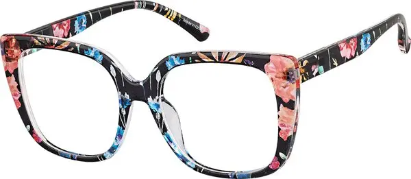 Zenni Square Glasses Plastic Full Rim Frame - Pattern