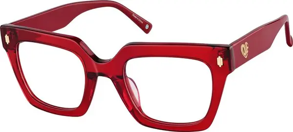 Zenni Square Full Rim Eyeglasses - Red