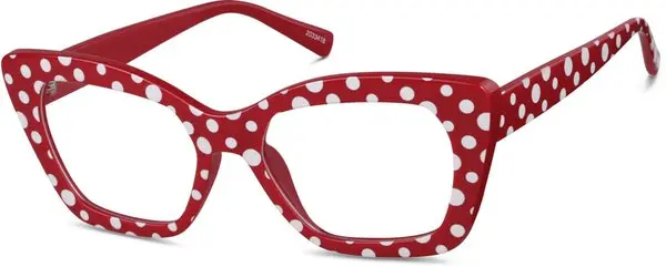 Zenni Square Eyeglasses Full Rim Frame - Red