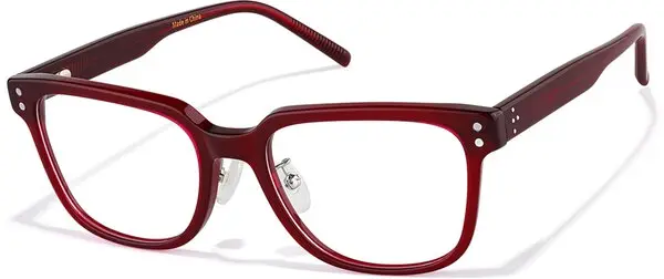 Zenni Square Full Rim Eyeglasses - Red