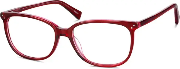 Zenni Square Eyeglasses Full Rim Frame - Red