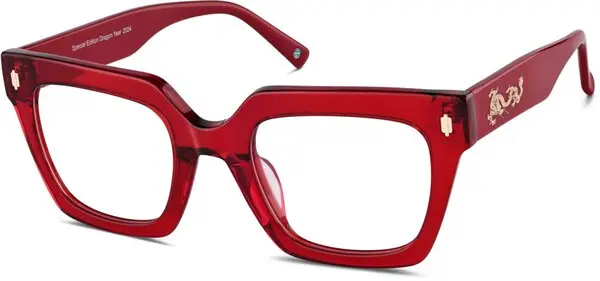 Zenni Square Full Rim Eyeglasses - Red
