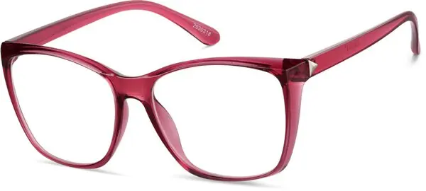 Zenni Square Glasses Plastic Full Rim Frame - Red