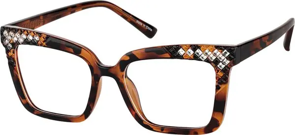 Zenni Square Eyeglasses Full Rim Frame - Tortoiseshell