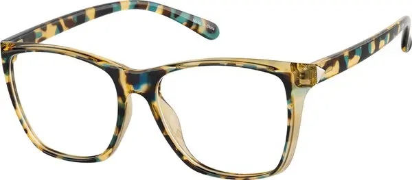 Zenni Square Glasses Plastic Full Rim Frame - Tortoiseshell
