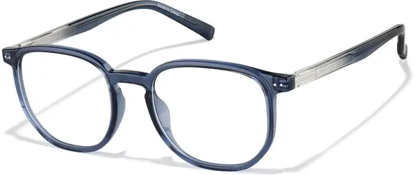 Zenni Square Glasses Plastic Full Rim Frame - Translucent Blue