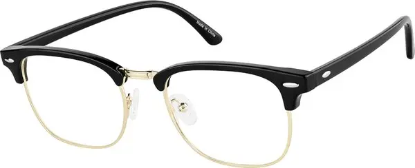 Zenni Retro Browline Full Rim Frame Eyeglasses - Black