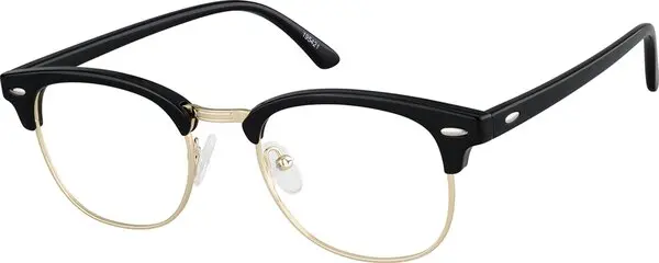 Zenni Retro Browline Full Rim Frame Eyeglasses - Black