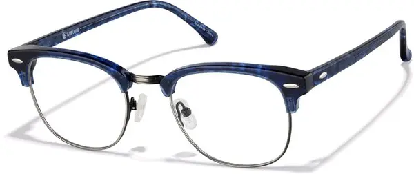 Zenni Retro Browline Full Rim Frame Eyeglasses - Blue