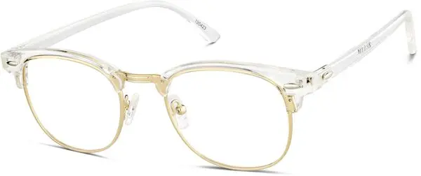 Zenni Retro Browline Full Rim Frame Eyeglasses - Clear