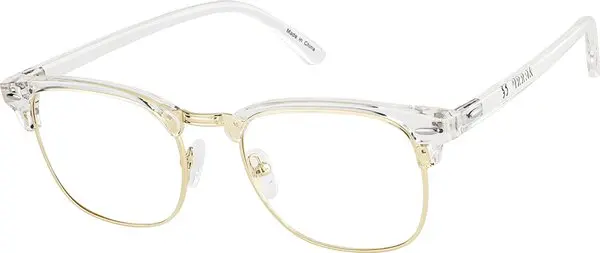 Zenni Retro Browline Full Rim Frame Eyeglasses - Clear
