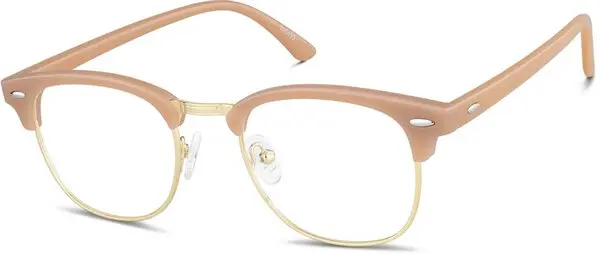 Zenni Retro Browline Full Rim Eyeglasses - Orange Cream