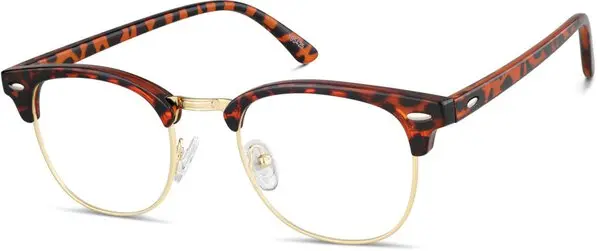 Zenni Retro Browline Full Rim Eyeglasses - Tortoiseshell