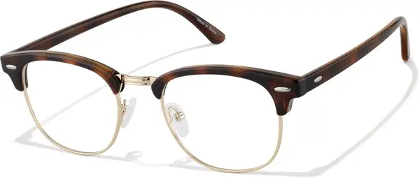 Zenni Retro Browline Full Rim Frame Eyeglasses - Tortoiseshell
