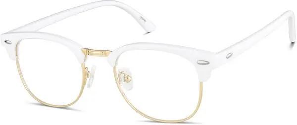 Zenni Retro Browline Full Rim Frame Eyeglasses - White