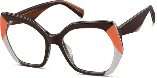 Zenni Geometric Full Rim Frame - Brown