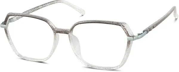 Zenni Geometric Full Rim Eyeglasses - Gray Glitter