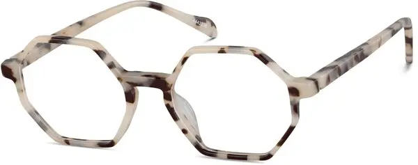 Zenni Geometric Full Rim Frame Glasses - Ivory Tortoiseshell