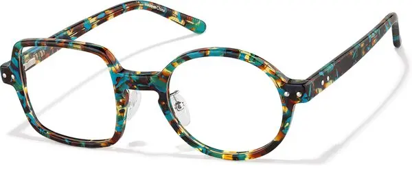 Zenni Round Full Rim Eyeglasses - Brown And Blue Tortoiseshell