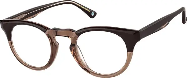 Zenni Round Full Rim Acetate Eyeglasses - Brown