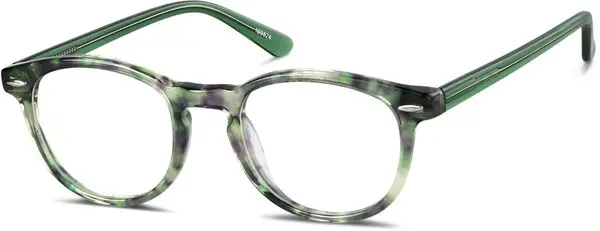 Zenni Round Full Rim Eyeglasses - Green Tortoisehell