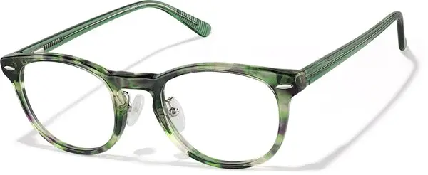 Zenni Round Full Rim Frame - Green Tortoiseshell
