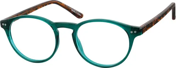 Zenni Round Full Rim Eyeglasses - Green