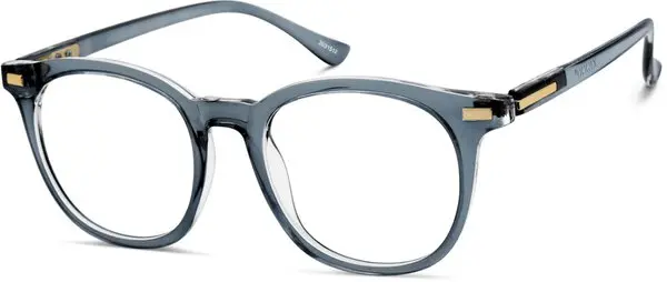 Zenni Round Frame Eyeglasses - Transparent Gray