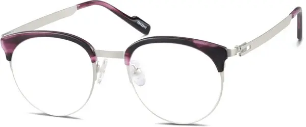 Zenni Browline Full Rim Frame Glasses - Berry